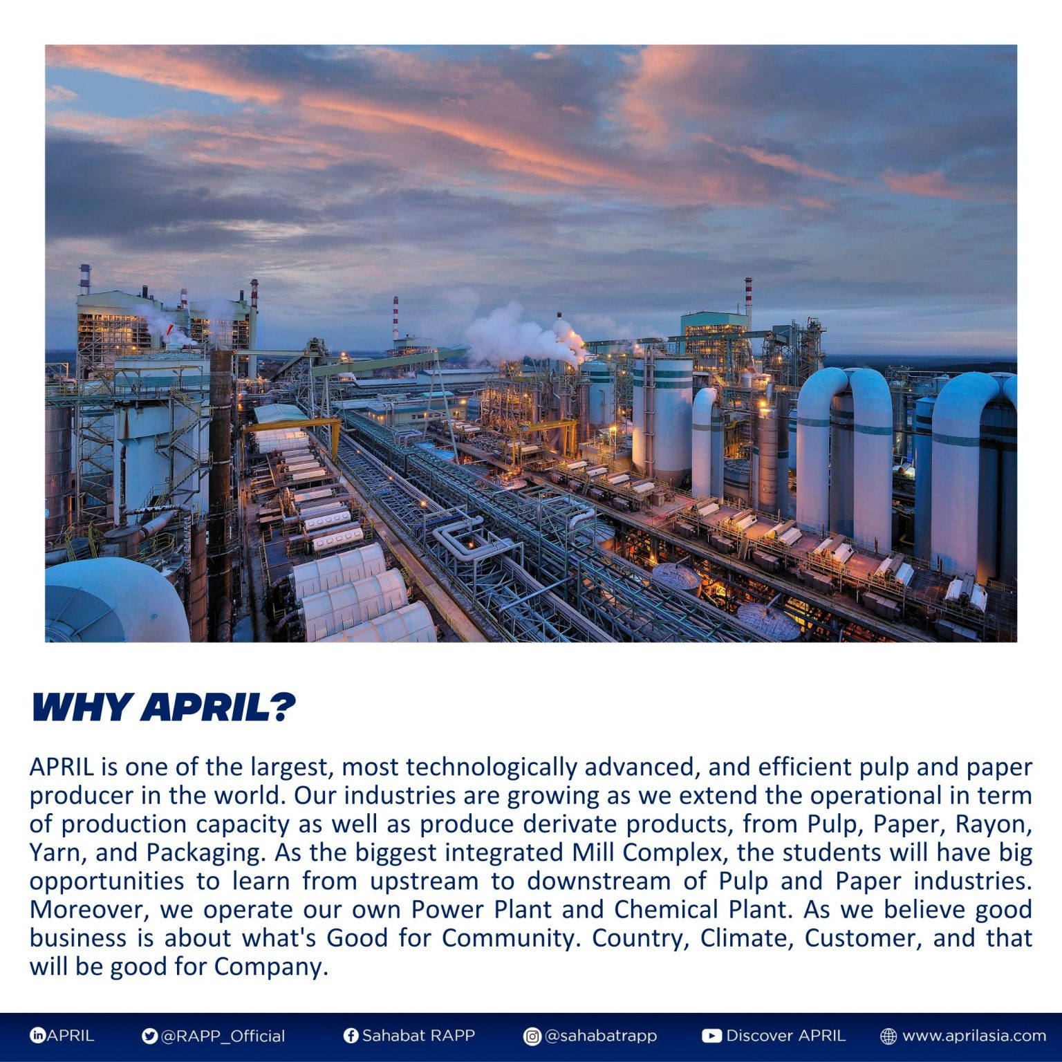 Lowongan Kerja Praktek dan Internship PT. Riau Andalan Pulp & Paper ...